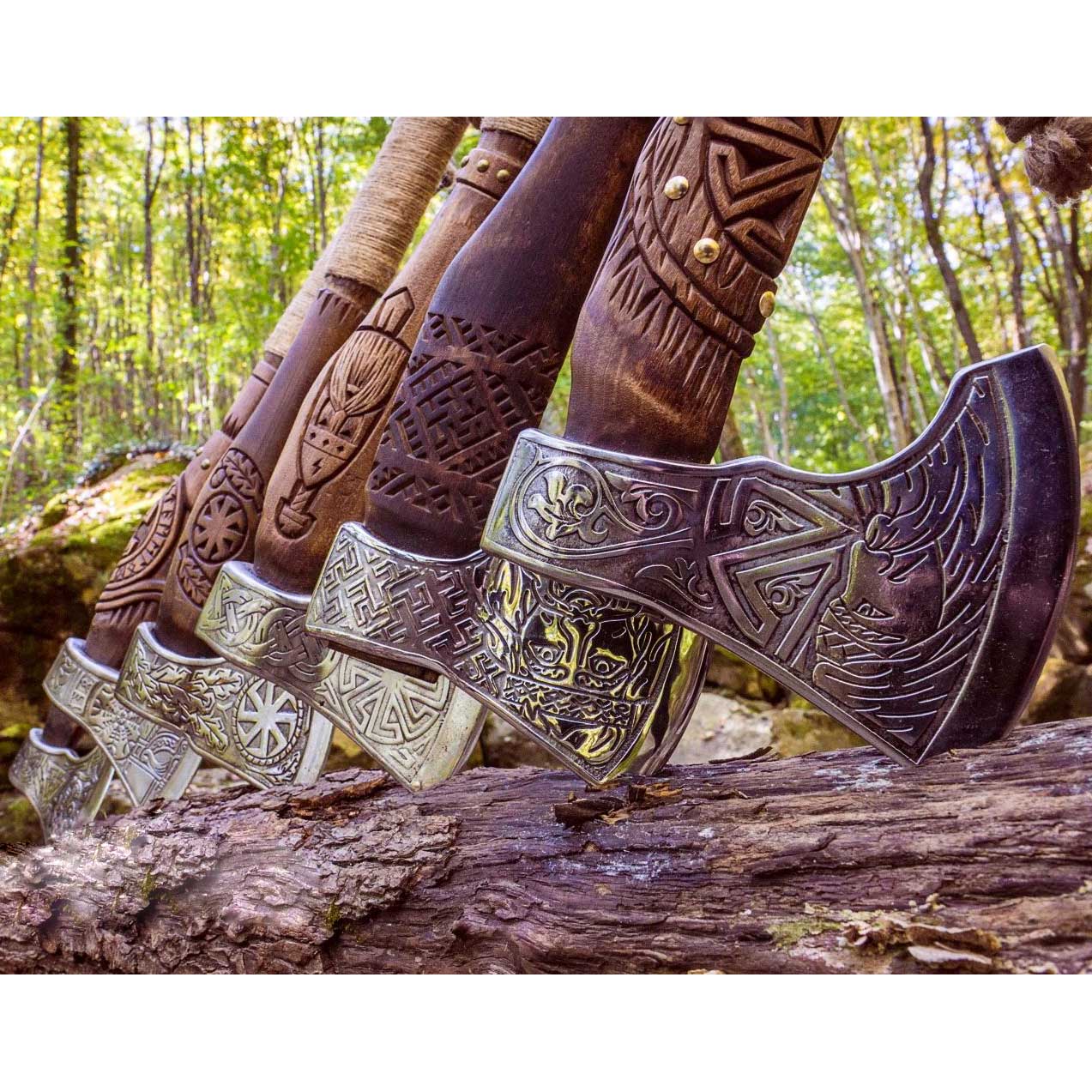 Classic Medieval Viking Axe Best Celtic Wood Carving Viking Axe | Birt ...