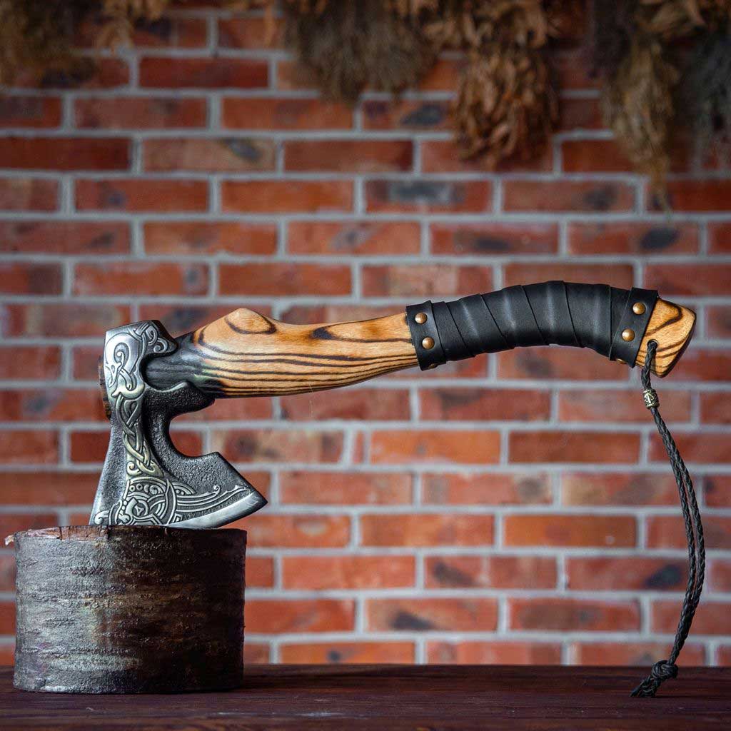 Vine Viking Axe With Warped Ash Wood Handle | Wedding Gift, Anniversar ...