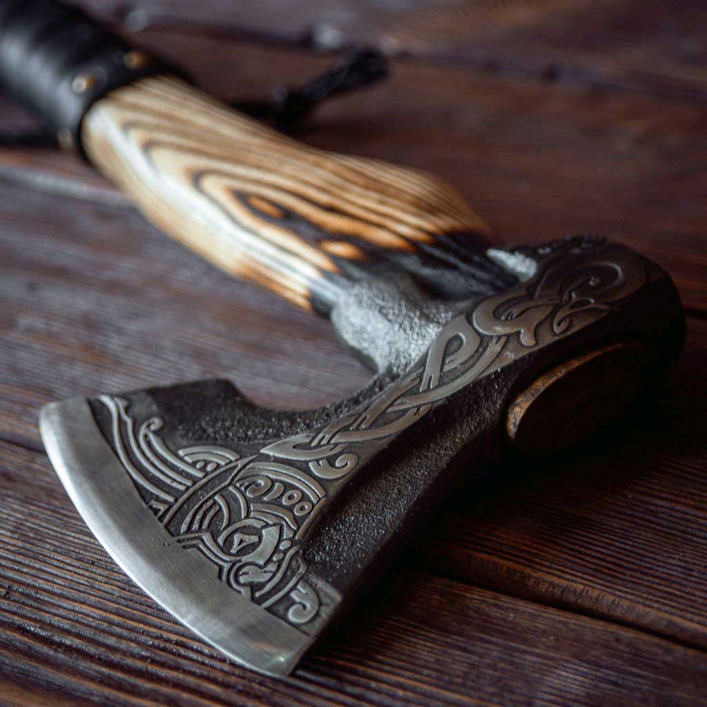 Vine Viking Axe With Warped Ash Wood Handle | Wedding Gift, Anniversar ...