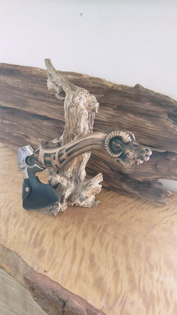 Custom Handmade Carbon Steel Ram Wood Handle Viking Axe Best Camping H ...