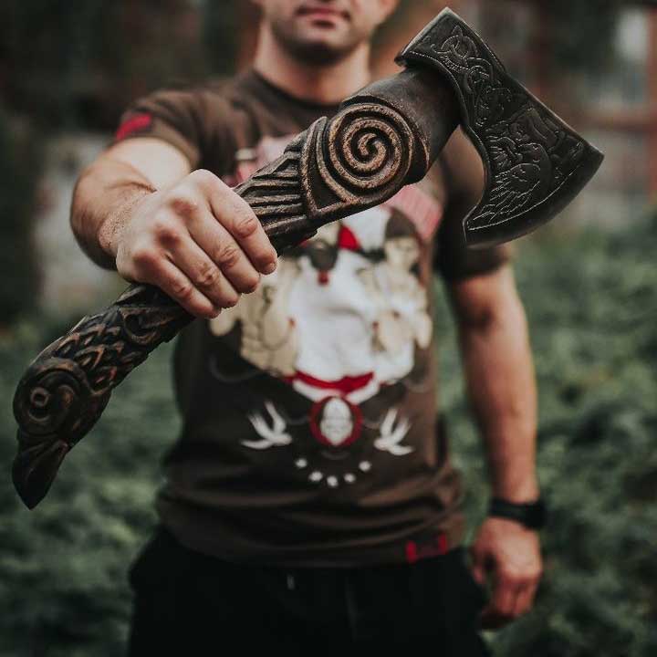 Huginn and Muninn Rune Viking Axe Best Viking Hatchet | Anniversary Gi ...